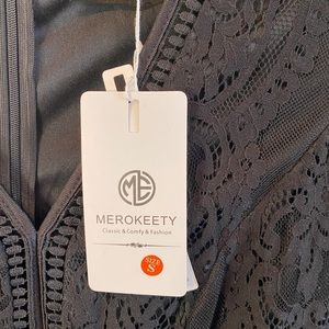 Merokeety | Dresses | Nwt Merokeety Black Floral Lace Boho Maxi Dress ...